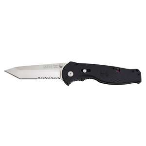 SOG Flash II Tanto Partially Serrated Folding Knife - Polished Satin